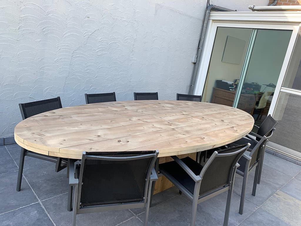 Ovale tuintafel - Goedkope Steigerhouten Meubelen
