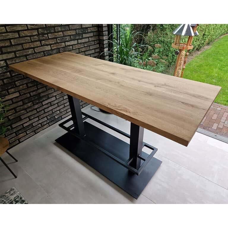 Houten bartafel uit voorraad leverbaar met verschillende poten
